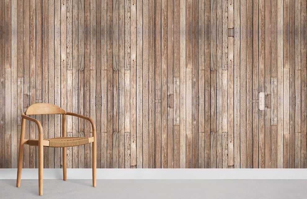 Rustic Reclaimed Wood Plank Wallpaper Mural | Ever Wallpaper ...